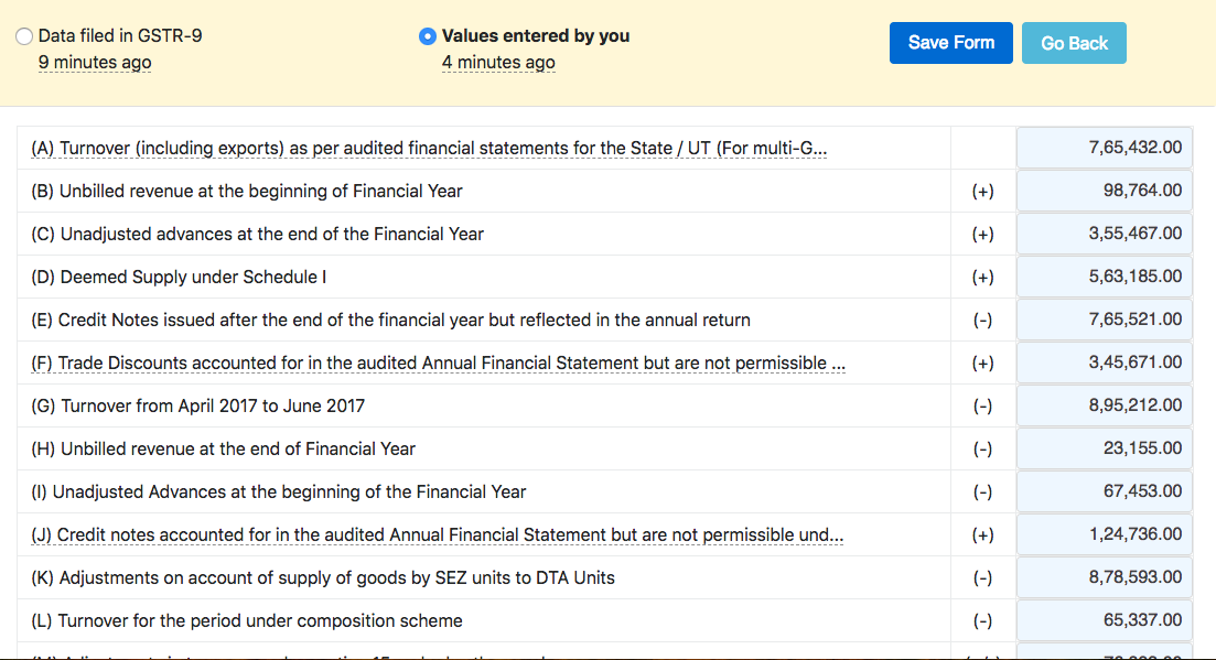 Fill GSTR 9C form and Auditor Certification – Step 2 of filing GSTR 9C ...