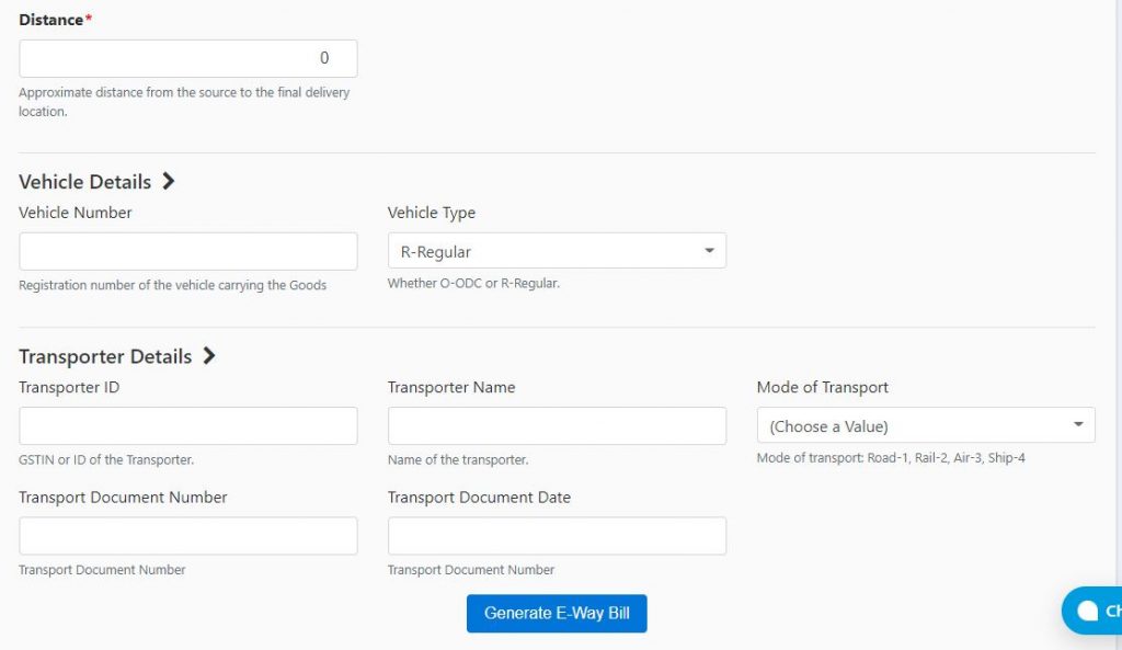 Generating E Way Bill Through GSTZen